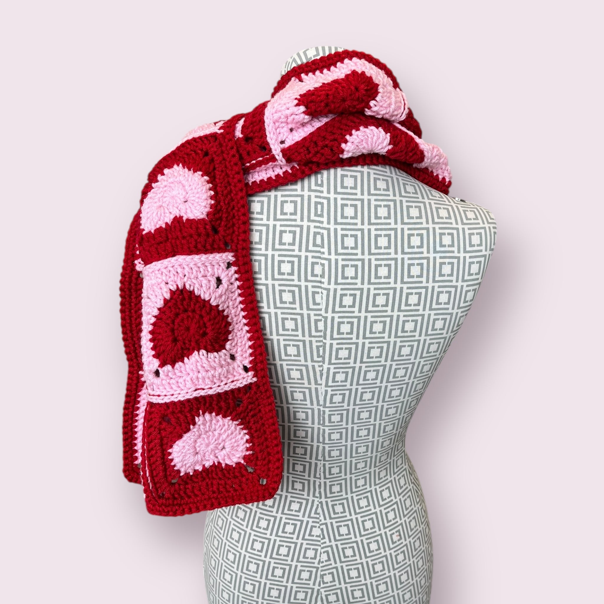 Hearts Granny Square Scarf – PassioKnit Goods